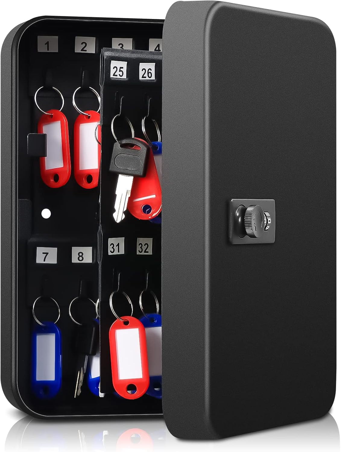 Key Cabinet with Combination Lock, Key Storage Box Wall Mount, Steel ...