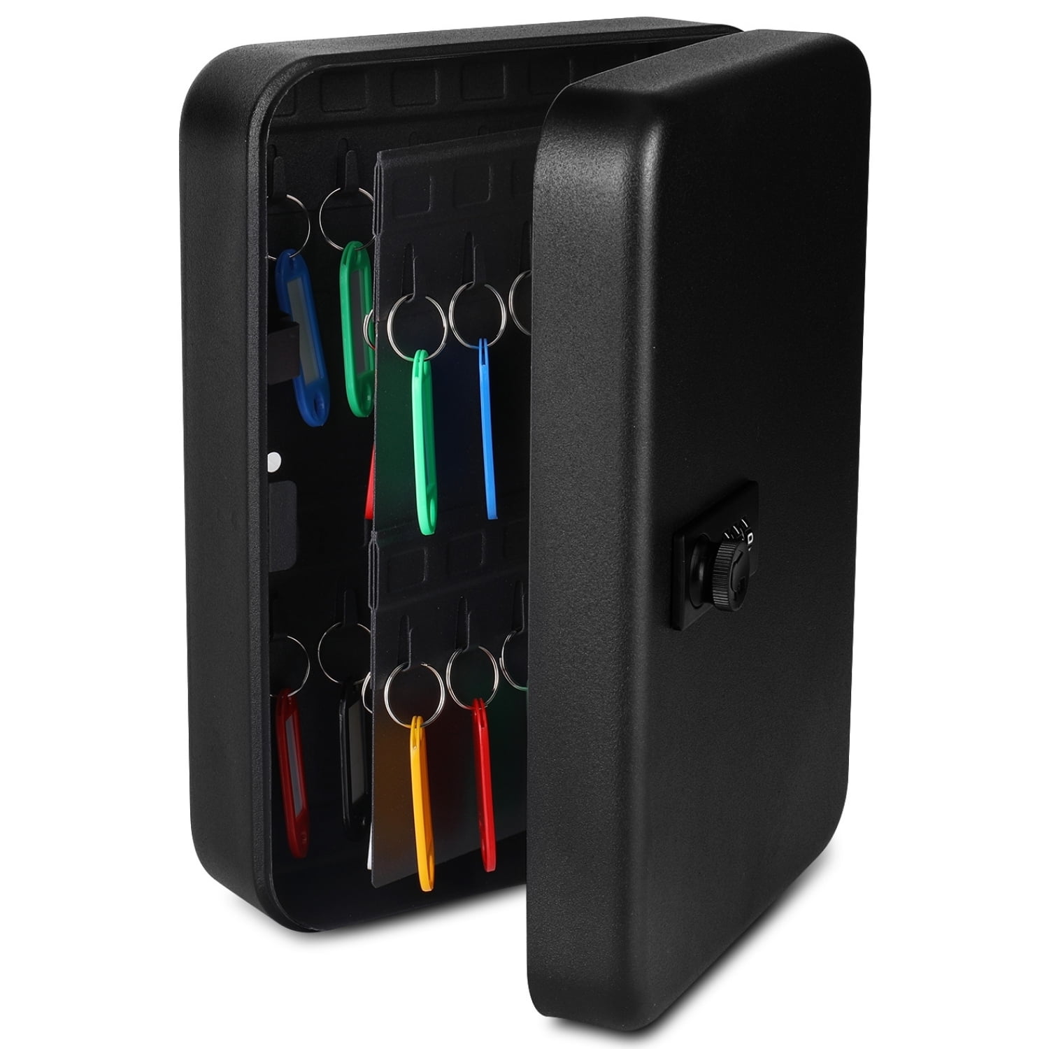 Key Cabinet Lock Box - Black Key Storage Box Wall Mount with ...