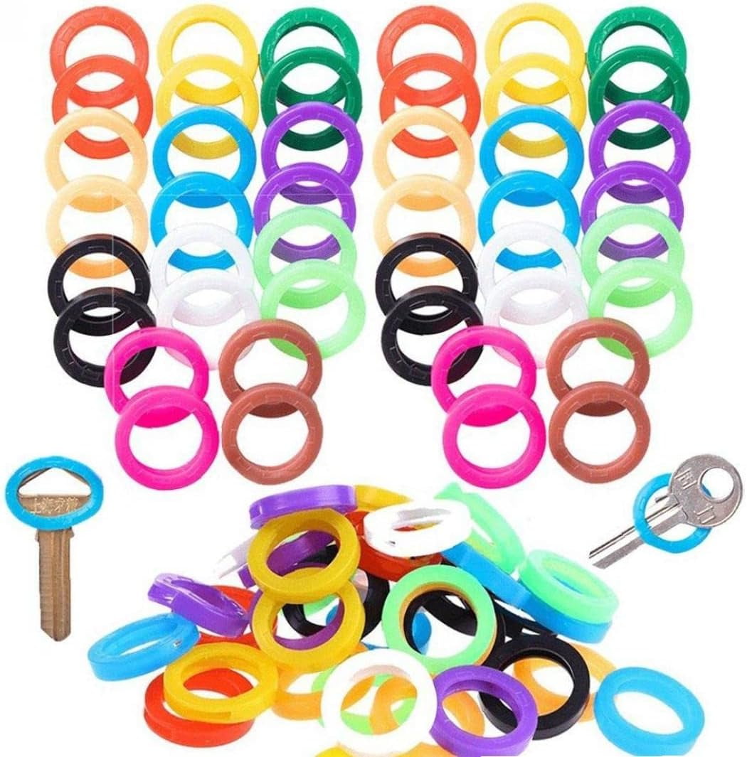 Key Cap Cover Rings 56pcs Plastic Key Identifier Covers Colorful Coding ...