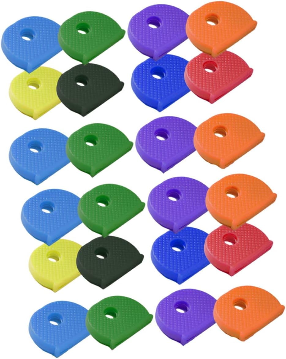Key Cap Covers 56pcs Key Chain Silicone Key Ring Lucky Mini Labels Key ...