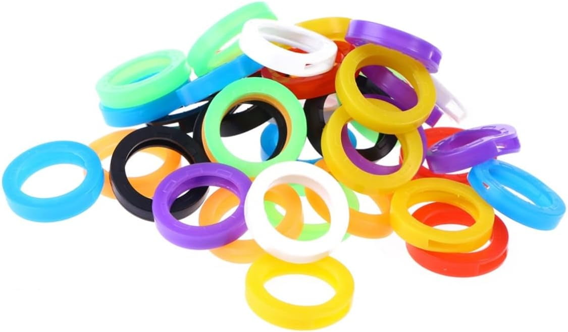 Key Caps 30pcs Colored Labels Car Key Plastic Tags Key Rings Key Color ...