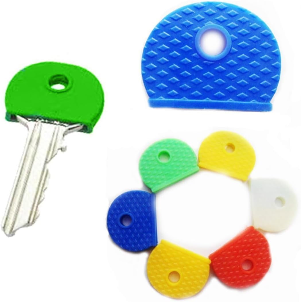 Key Caps 50pcs Plastic Mixed Clor Key Keycap Key Chain Elastic Plastic ...