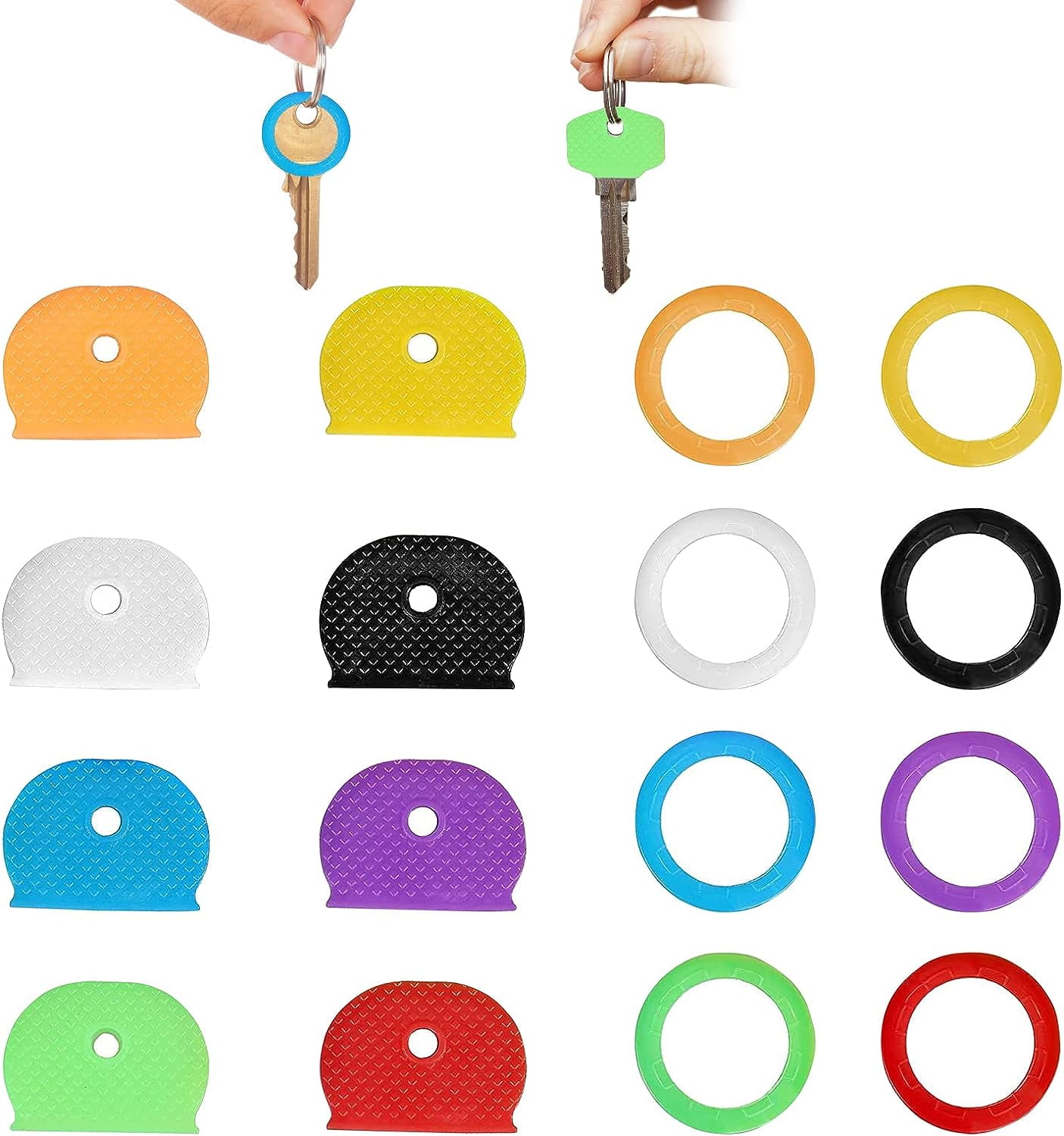 Key Caps Covers Tags Set Plastic Key Identifier Rings Flexible Key ...