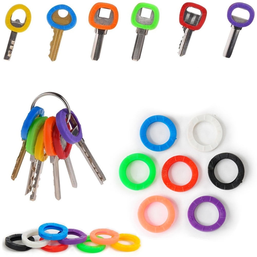 24Pcs Silicone Key Caps, Identifier Rings, House Key Toppers, Key Fobs ...