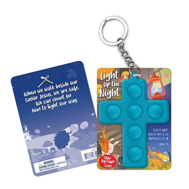 Key Chain-Glow-In-The-Dark Pop Fidget Cross - Walmart.com