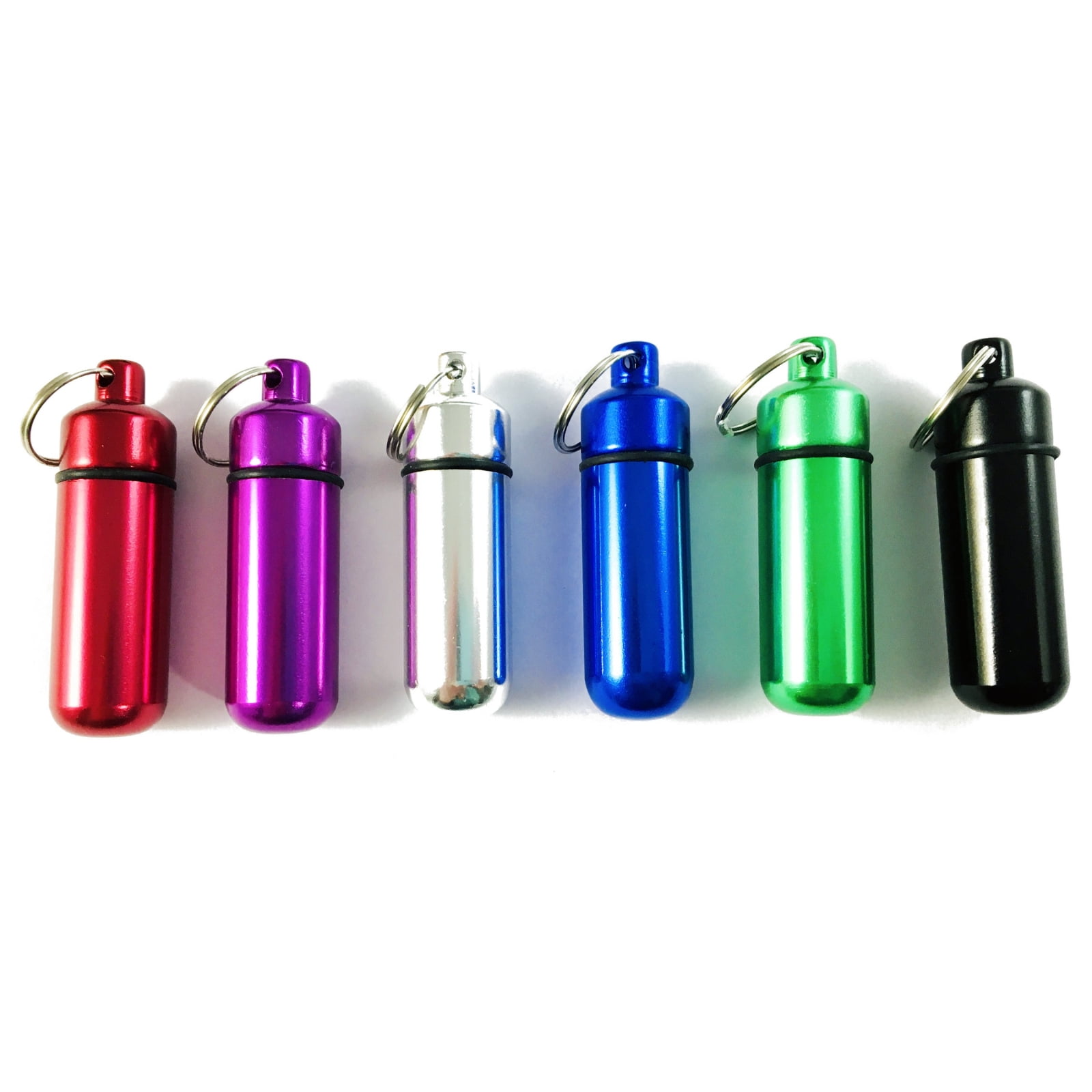 Key Chain ID Holder Capsule with Plastic Storage Vial (Assorted Colors ...