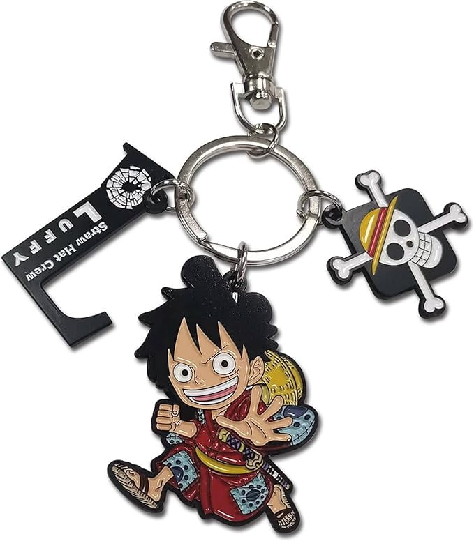 Key Chain - One Piece - Luffy Wano Version Sd With Icon Three Charm ...