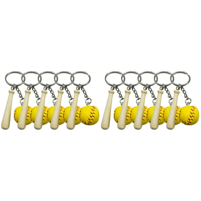 Key Chain Sports Baseball Party Favors for Kids Stick Leather Keychain ...