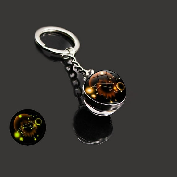 Key Chain for Men Women Twelve Constellations Gemstone Key Ring Fashion ...