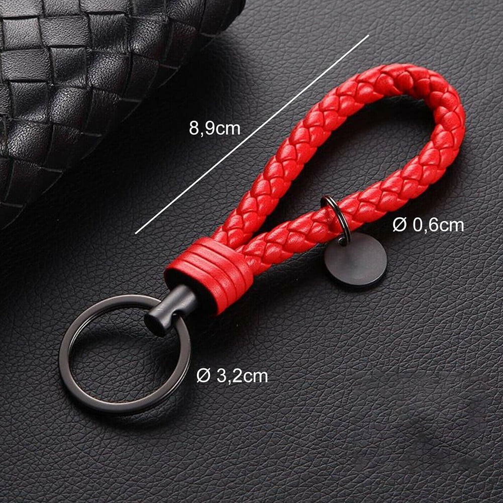 Key Chains Handwoven Leather Keychain Simple Car Key Chain Accessories ...