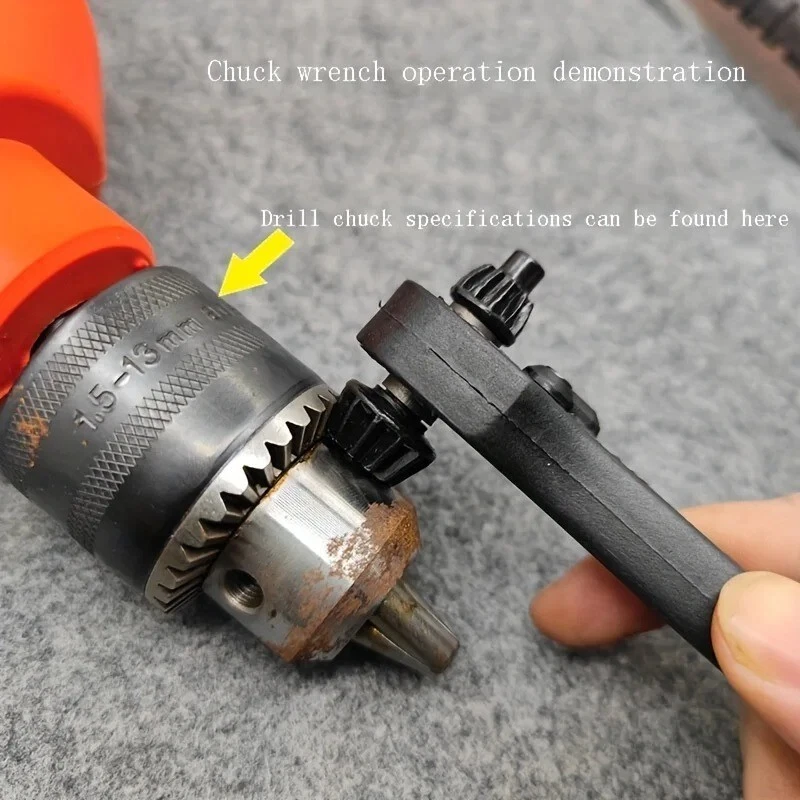 Key Chuck Drill Ratchet Spanner Wrench Tool Dual-Head Hand Drill 2 In 1 ...