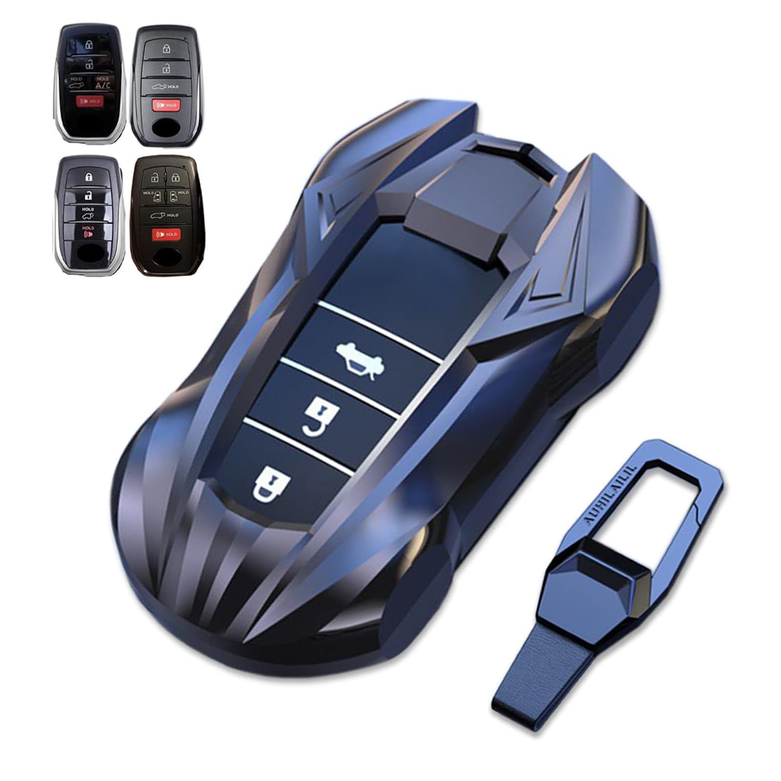Key Cover Case, Metal Smart Key Fob Case Protector Shell Compatible for ...