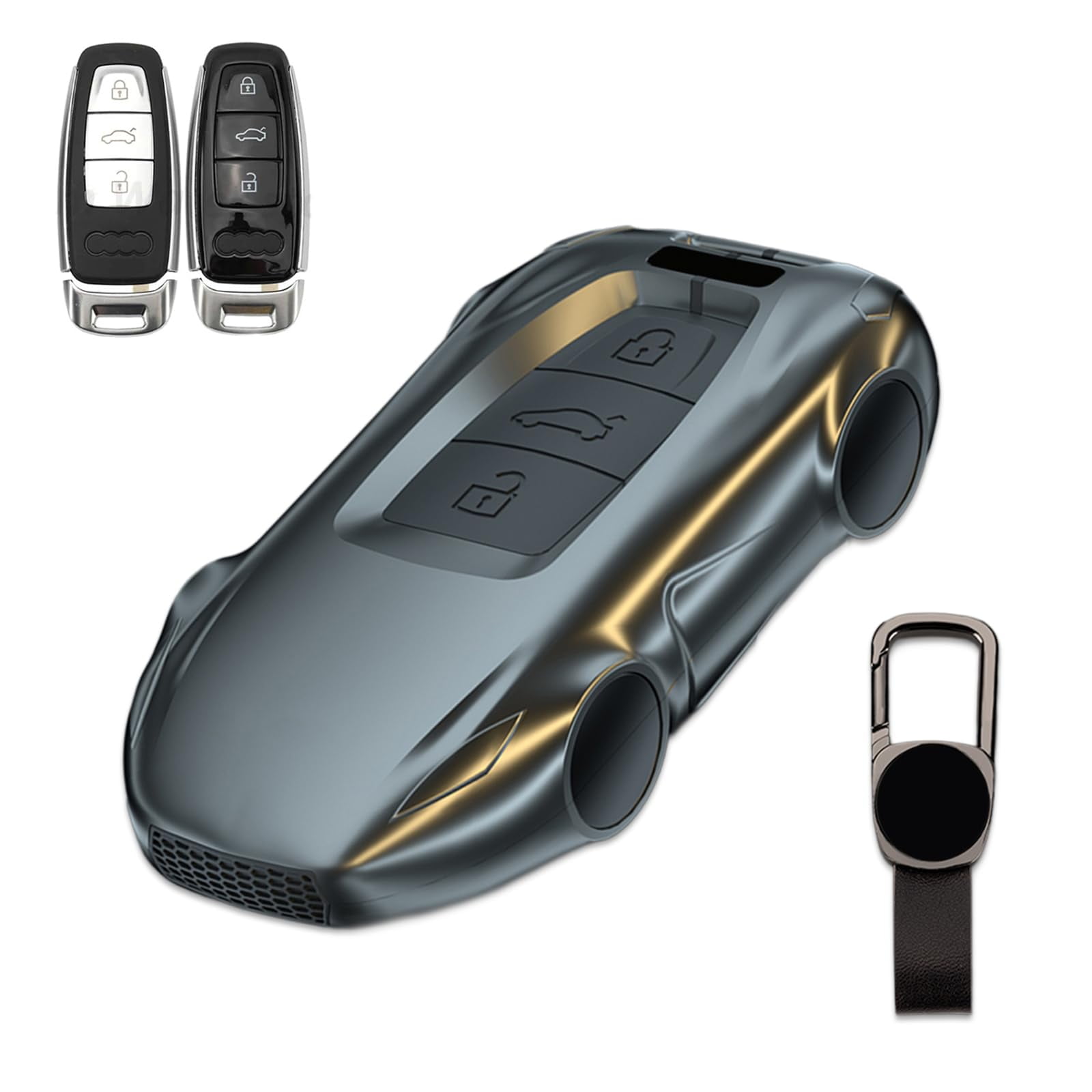 Key Cover Case, Zinc Alloy Metal Key Fob Case Protector Shell ...