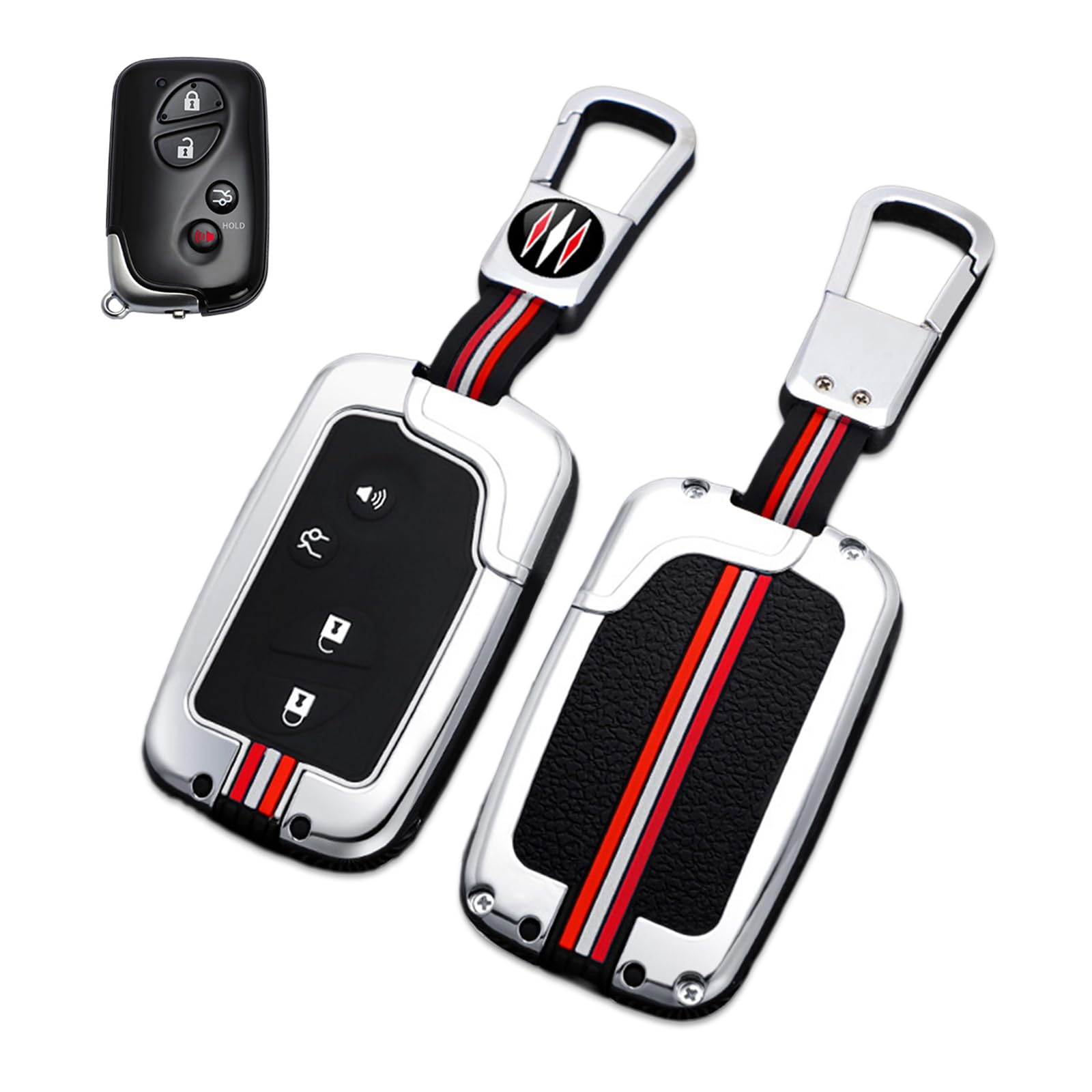 Key Cover Case, Zinc Alloy Metal Key Fob Case Protector Shell ...