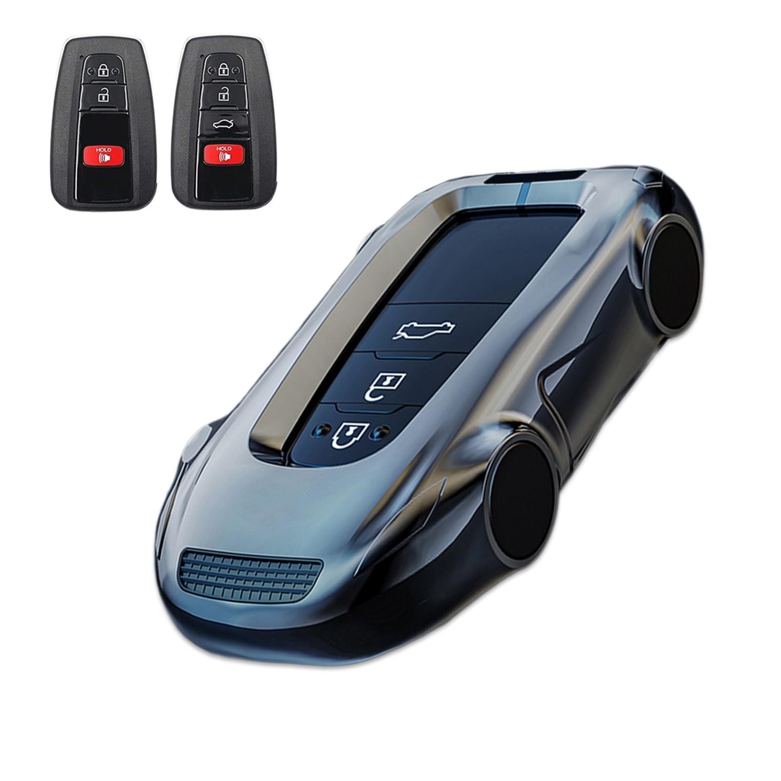 Key Cover Case, Zinc Alloy Metal Smart Key Fob Case Protector Shell ...