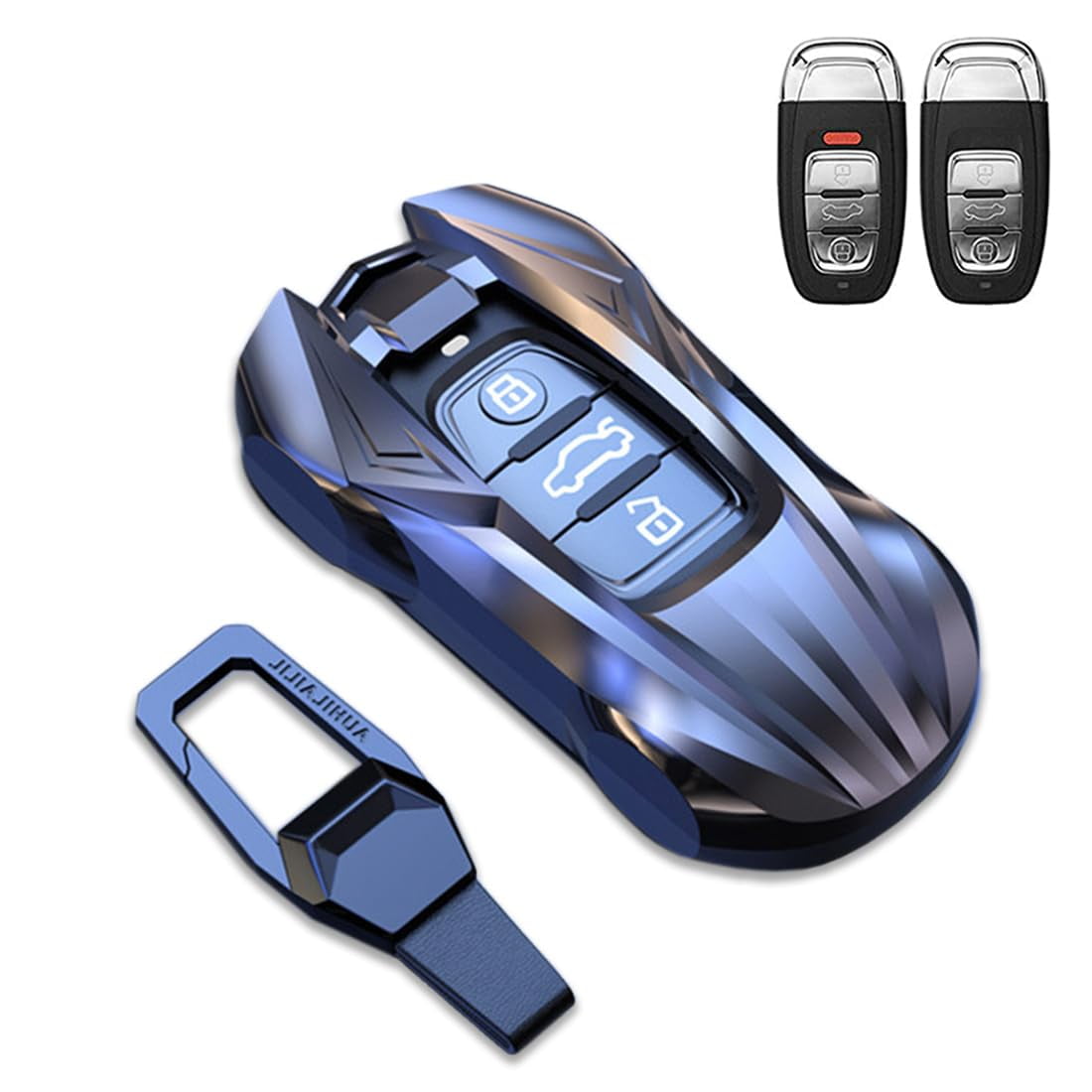 Key Cover Case, Zinc Alloy Smart Key Fob Case Holder Shell with ...