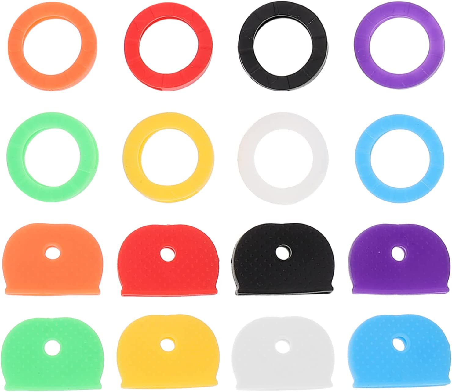 Key Cover Ring Tags: 64pcs ID House Key Caps Key Ring Color Identifier ...