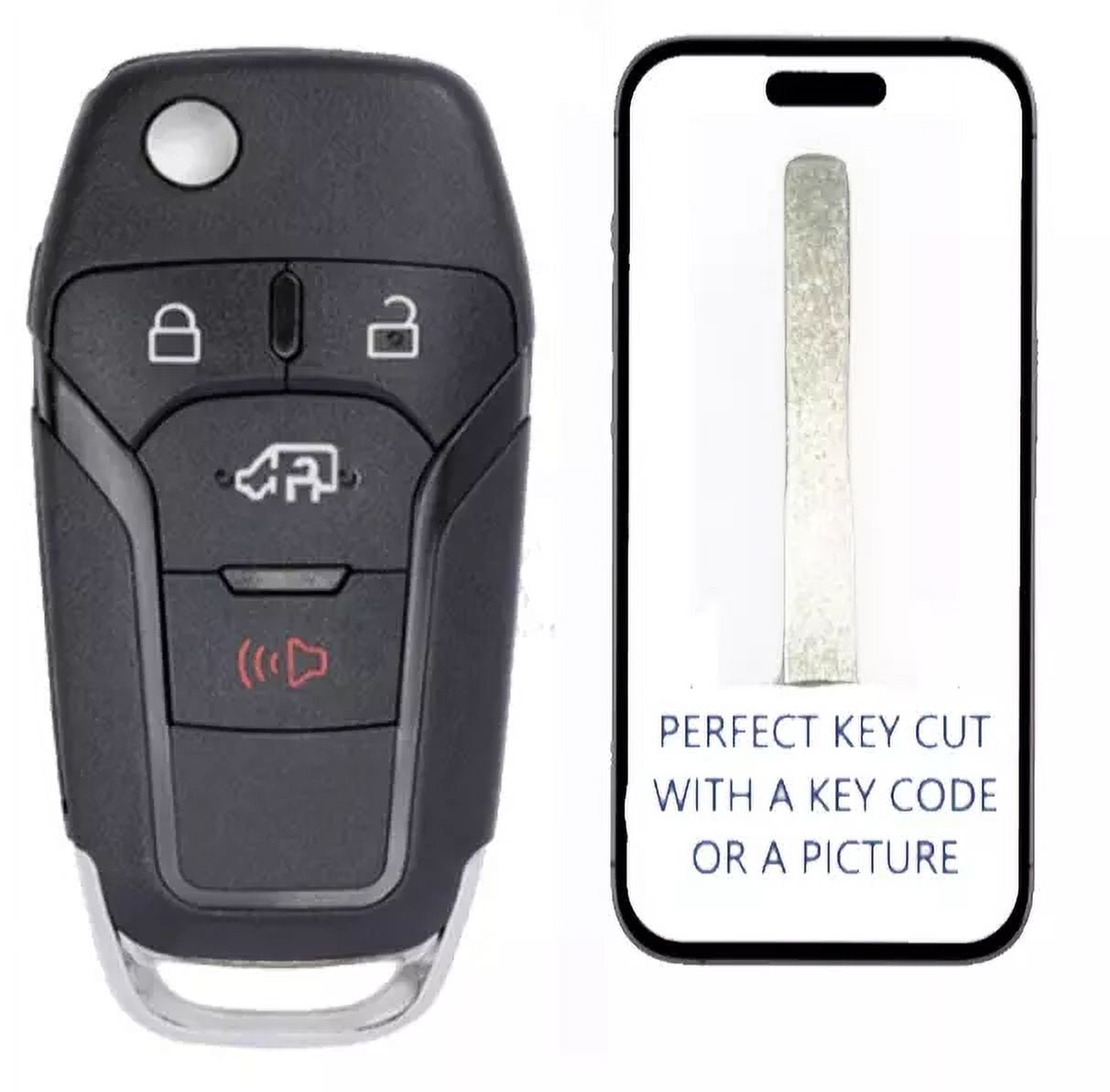 Key Cut + Remote Flip Key for Ford Transit Connect 2019-2023 164-R8236 ...