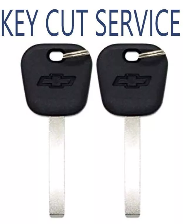 Key Cut Service 2 + Chevrolet B119 2010-2019 46e Chip Transponder Key ...
