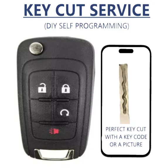 Key Cut Service + Flip Key for Chevrolet 2010-2019 Oht01060512 ...