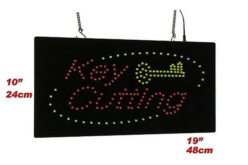 Key Cutting Sign, 19"x10", 48x24cm, TOPKING, Signage, LED, Bright, Open ...