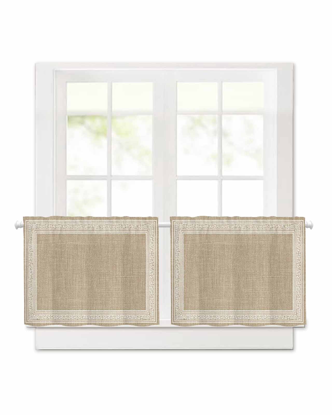 Key Design Vintage Light Brown Short Blackout Curtains 24 Inch Long ...