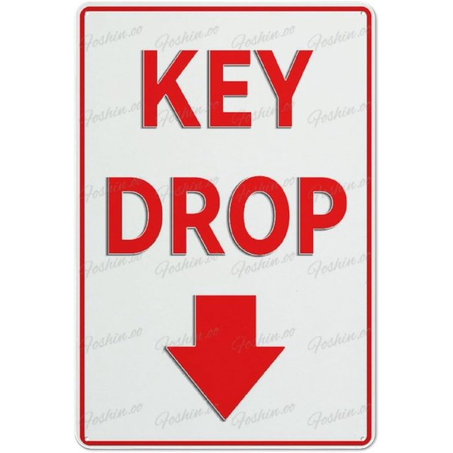 Key Drop Aluminum Sign Fade Resistant Easy Mounting Indoor/Outdoor Use ...