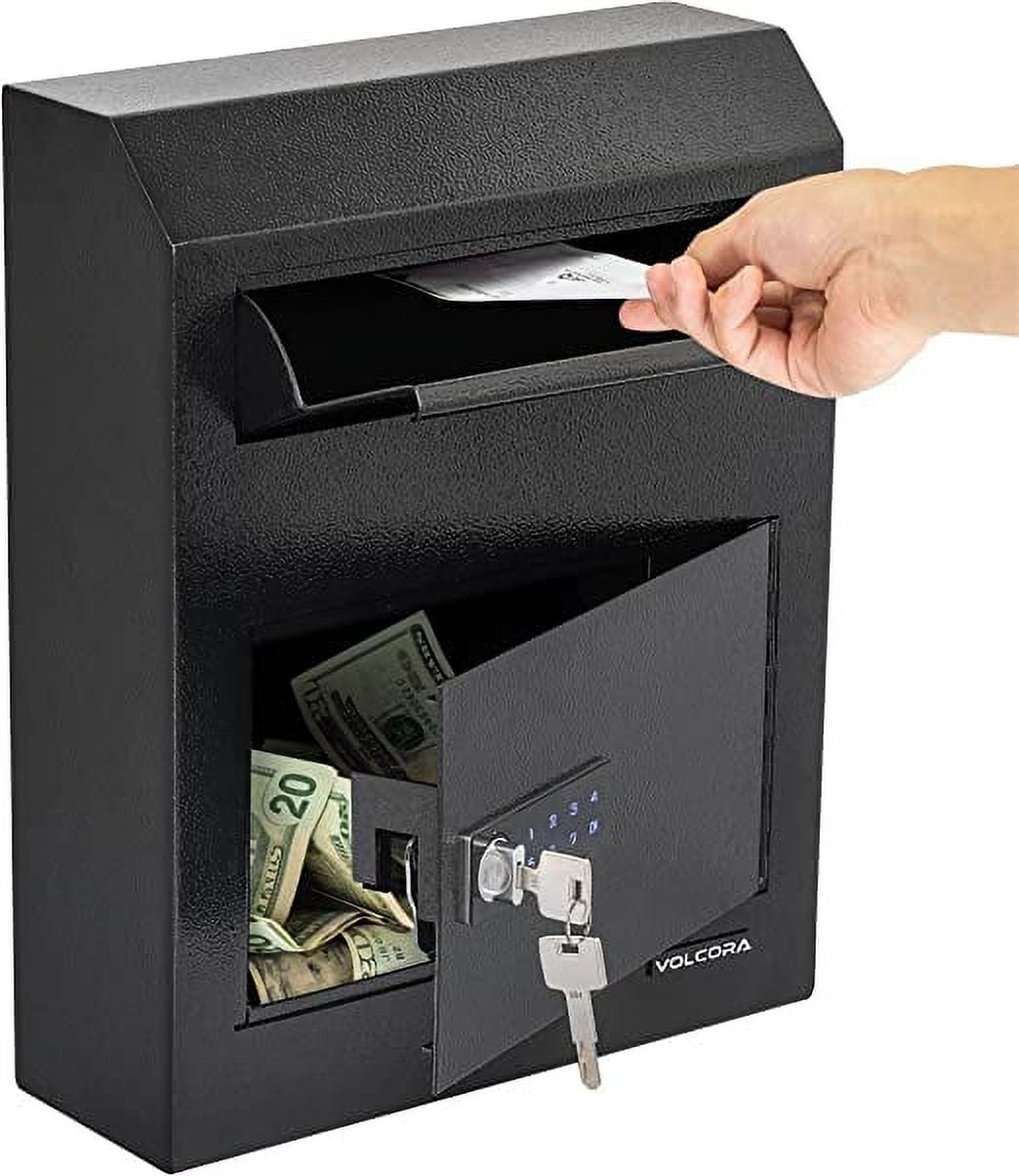 Key Drop Box, Safe Boxes with Lock for Business, Money Cash Drop Slot ...