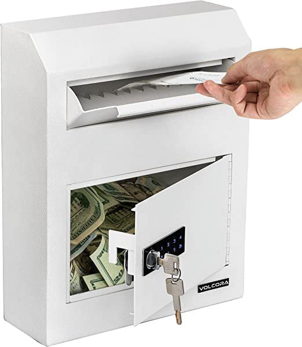 Key Drop Box, Safe Boxes with Lock for Business, Money Cash Drop Slot ...