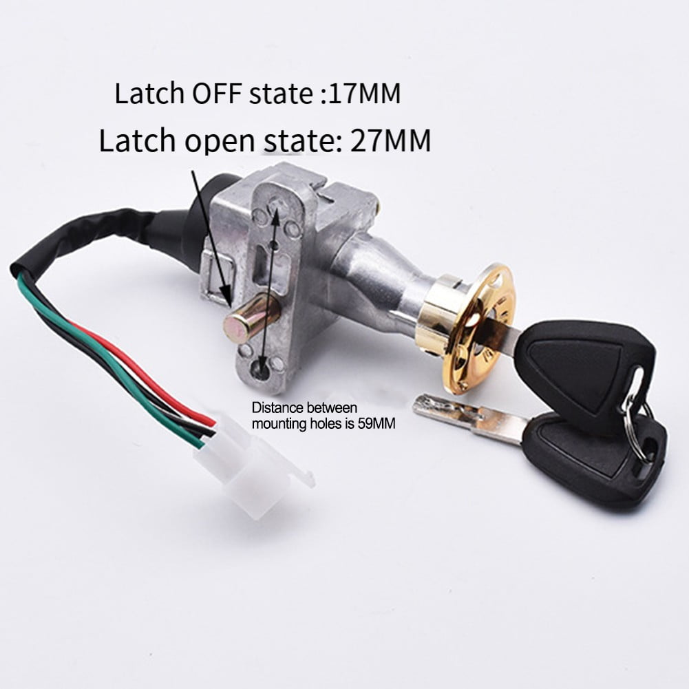 Key ebike Switch 2/4 Wire Position For Electric Scooter E-Bike Lock+Key ...