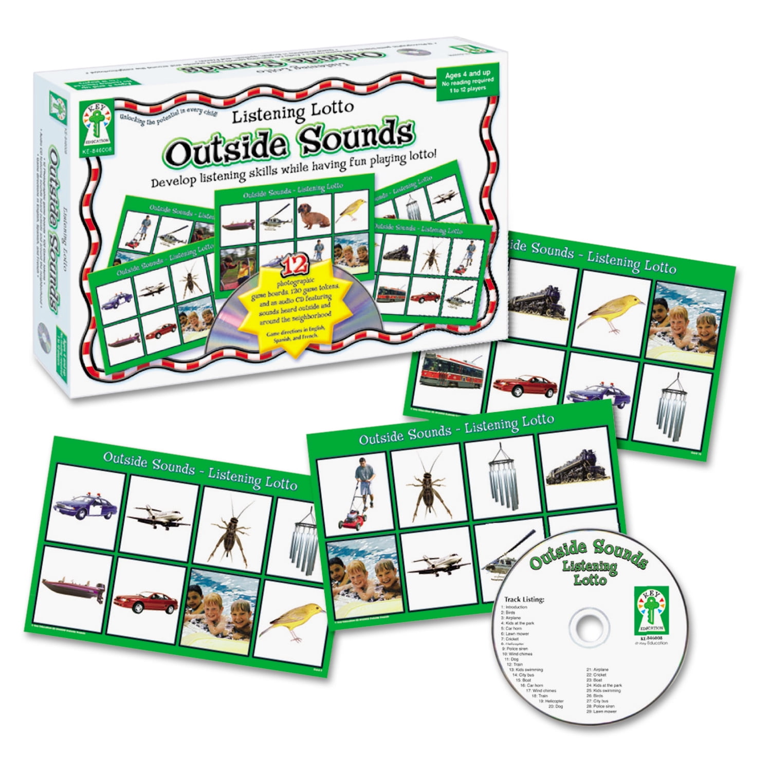 Key Education Listening Lotto: Outside Sounds Board Game, Grade Pk-1 ...