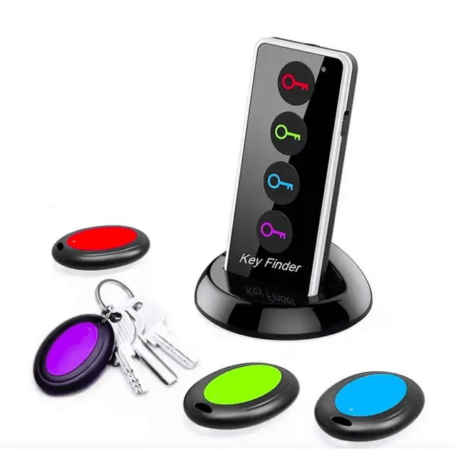 Key Finder with Remote Tracker 98 Foot Range, Includes 4 Receivers with ...