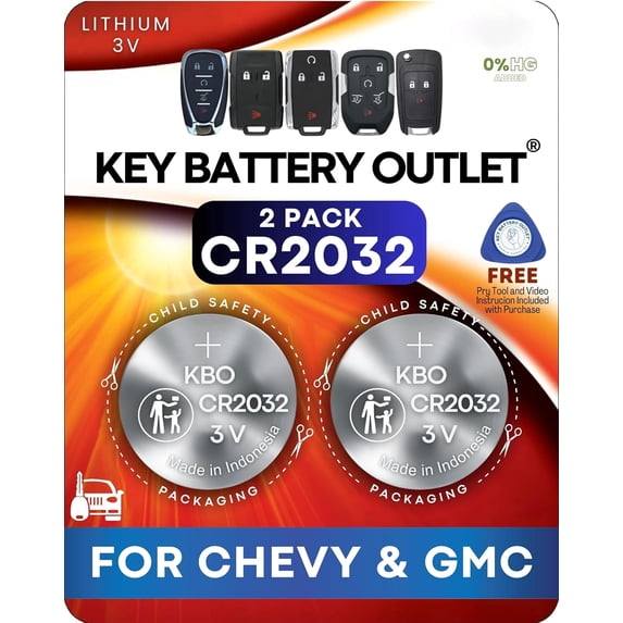 Key Fob Battery CR2032 for Chevy (2 Pack) - OEM Remote Replacement for ...