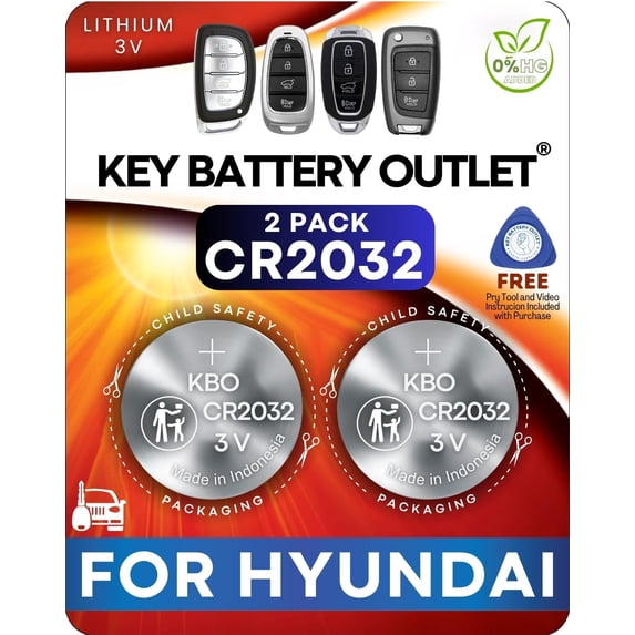 Key Fob Battery for Hyundai CR2032 (2 Pack) - OEM Remote Battery ...