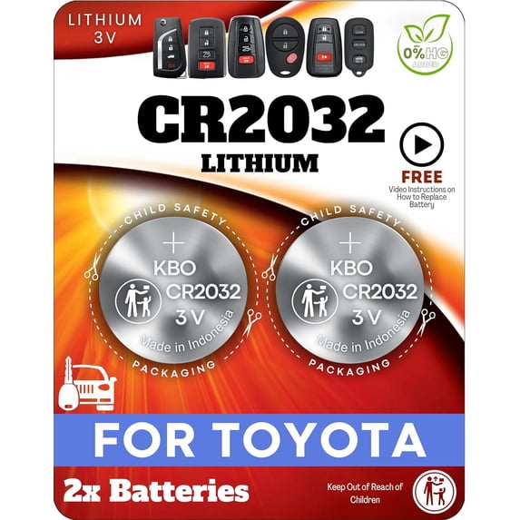 Key Fob Battery for Toyota Replacement Kit - CR2032 3V Lithium ...