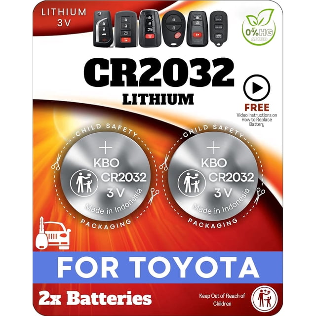 Key Fob Battery for Toyota Replacement Kit - CR2032 3V Lithium ...