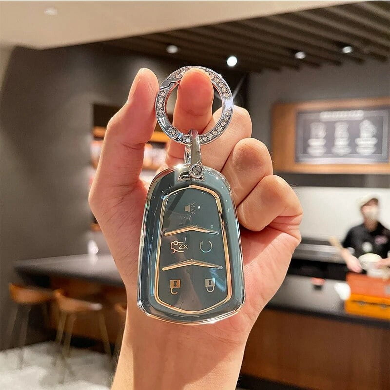 Key Fob Cover Accessories for Cadillac Premium TPU Keys Case Shell ...