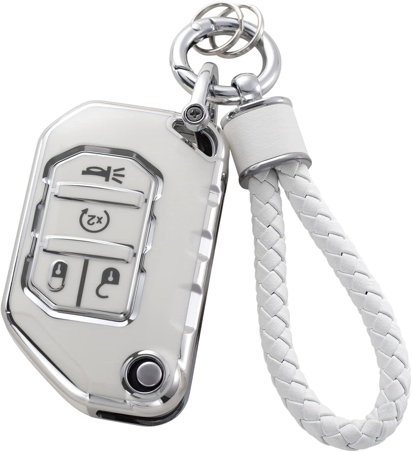 Key Fob Cover Compatible with Fit for Jeep Wrangler JL JLU Rubicon ...