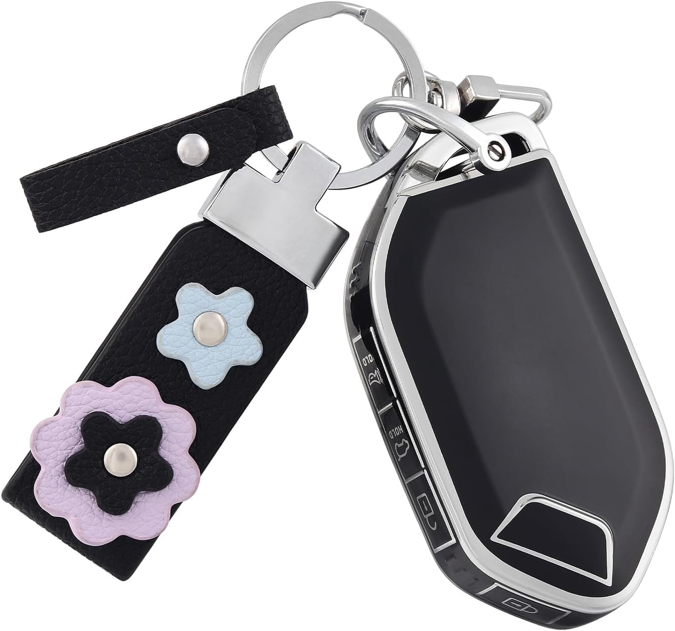 Key Fob Cover Compatible with Kia Telluride 5 Button Leather Soft TPU ...
