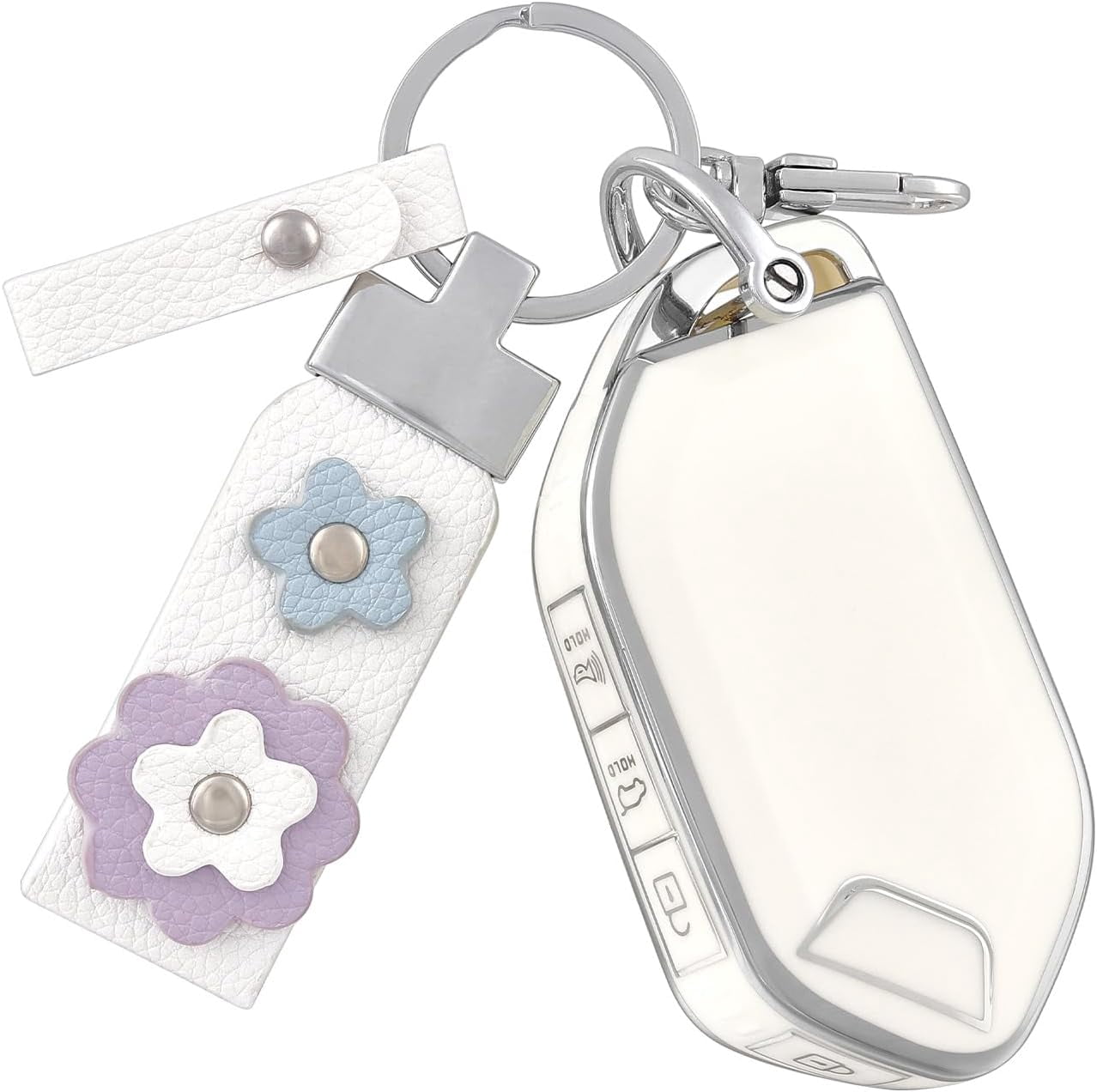 Key Fob Cover Compatible with Kia Telluride 5 Button Leather Soft TPU ...
