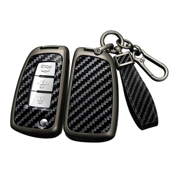 Key Fob Cover Fit for Nissan Flip Key Remote Metal Car Key Holder with ...