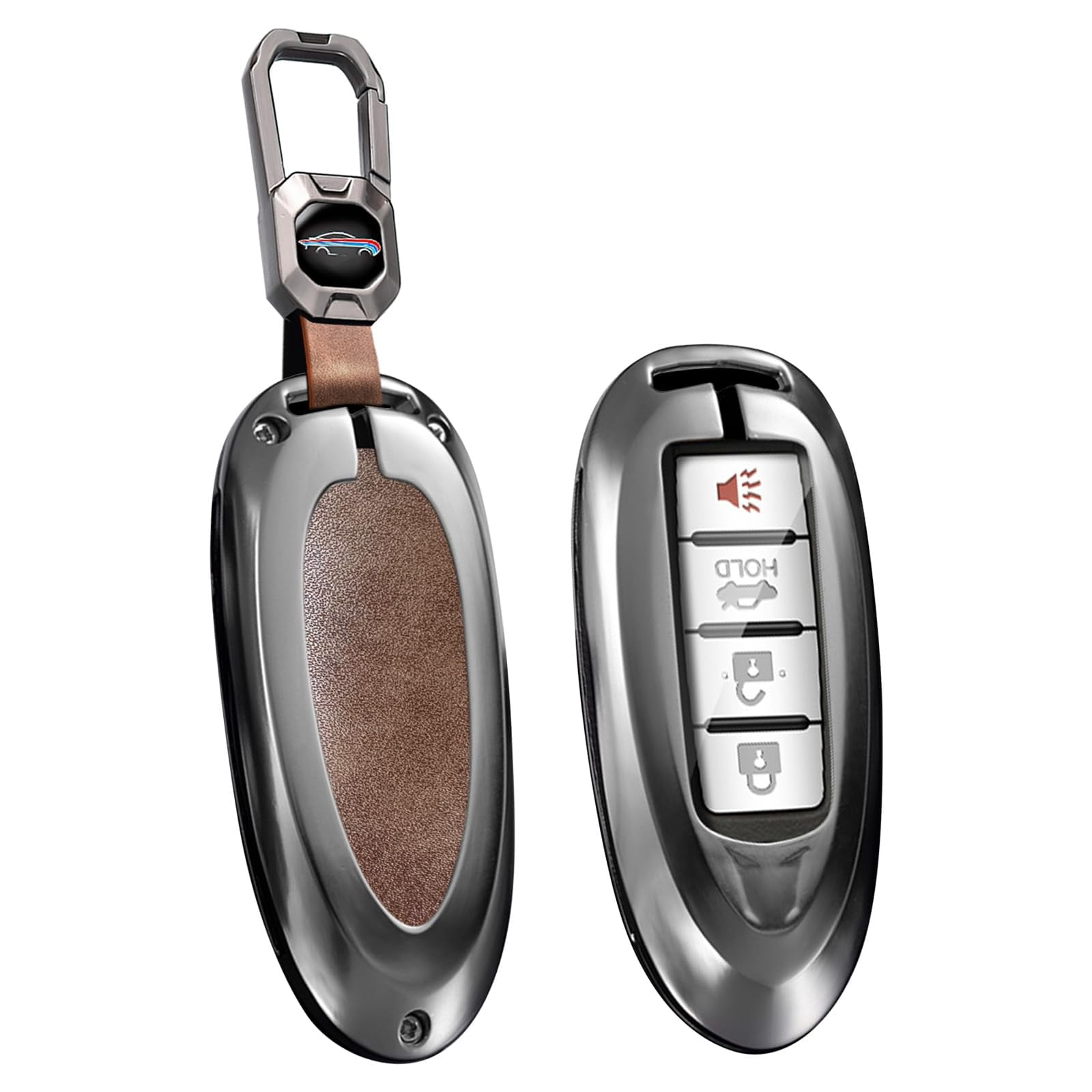 Key Fob Cover Fit for Nissan Key Remote,Transparent Key Shell Metal and ...
