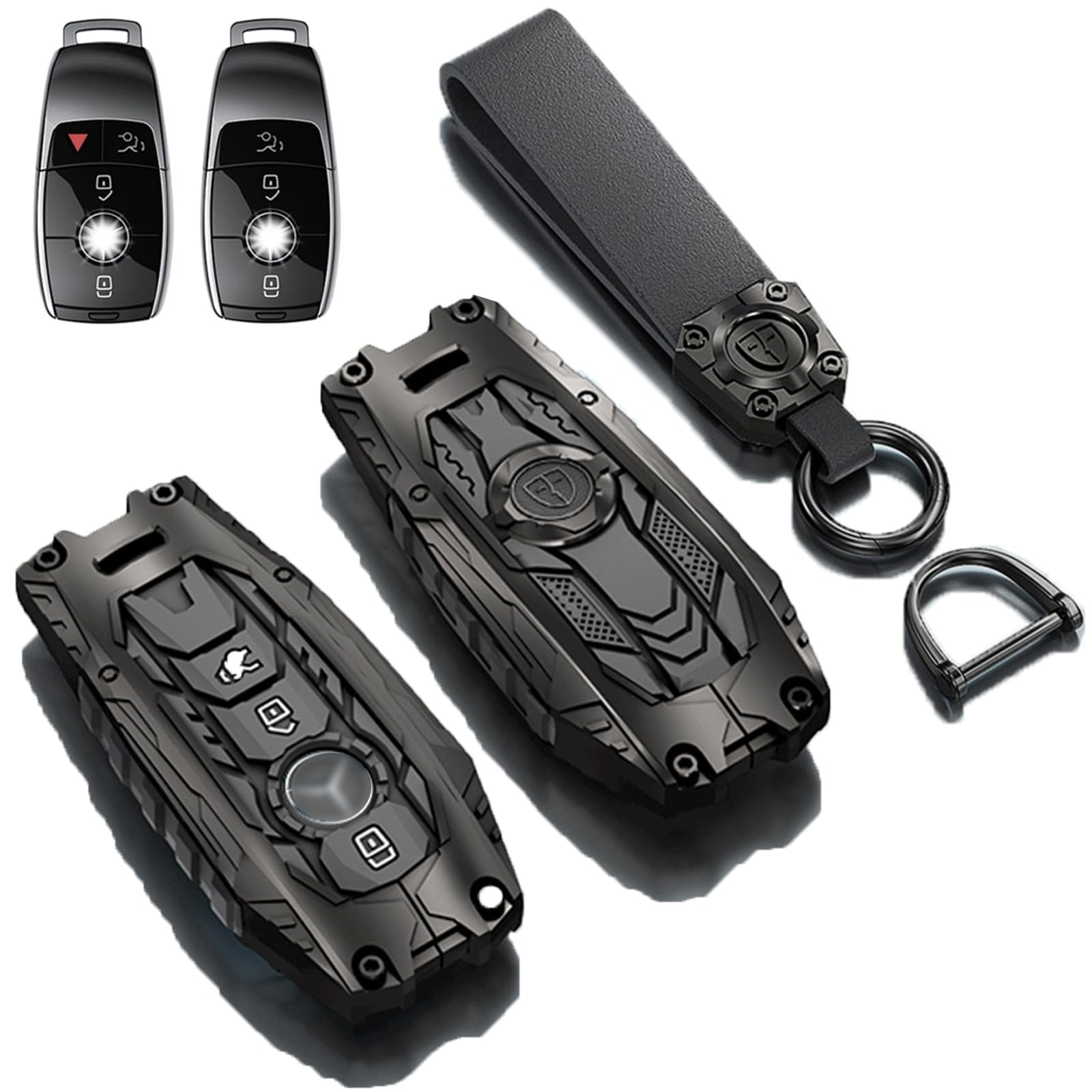 Key Fob Cover for Mercedes Benz,Heavy Metal Key Fob Case Protector with ...