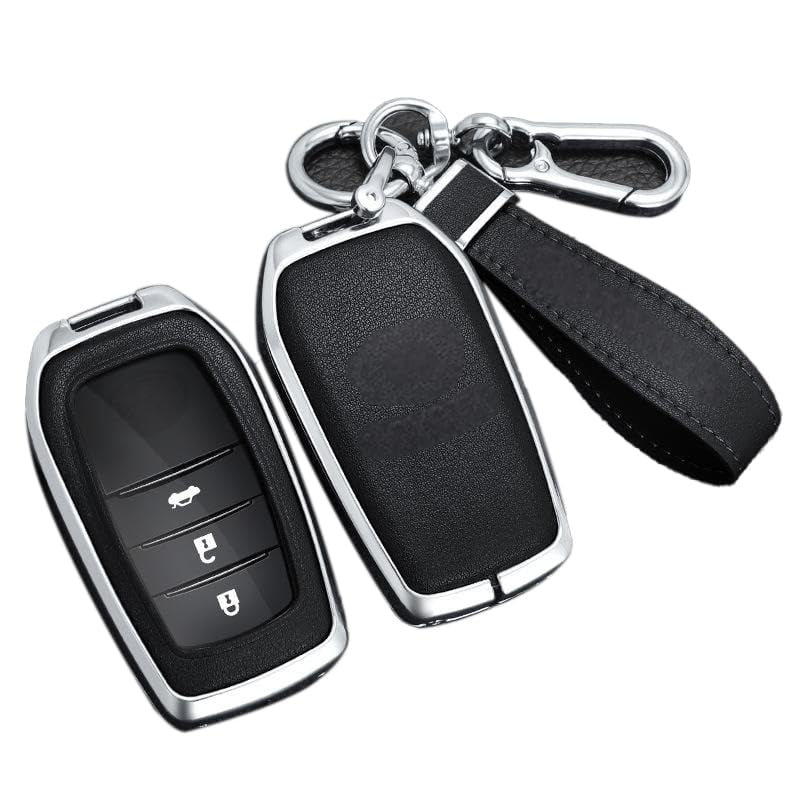 Key Fob Cover for Toyota, Leather+Zinc Alloy Key Fob Case for 2025 ...