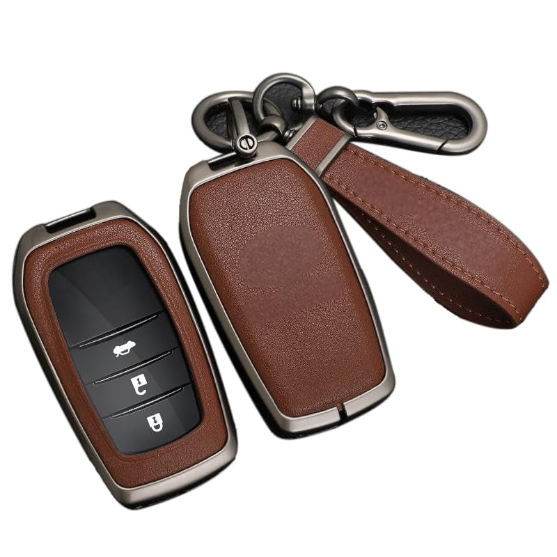 Key Fob Cover for Toyota, Leather+Zinc Alloy Key Fob Case for 2025 ...
