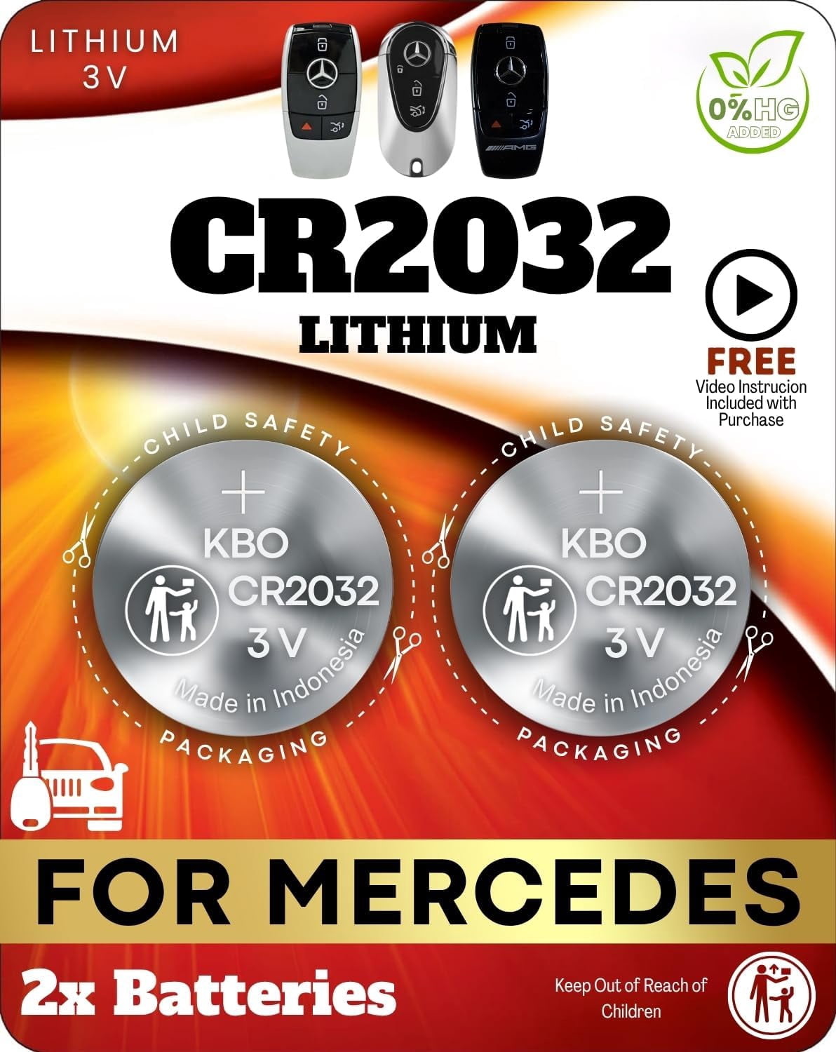 Key Fob Replacement Battery for Mercedes-Benz Camper and Sprinter Van ...