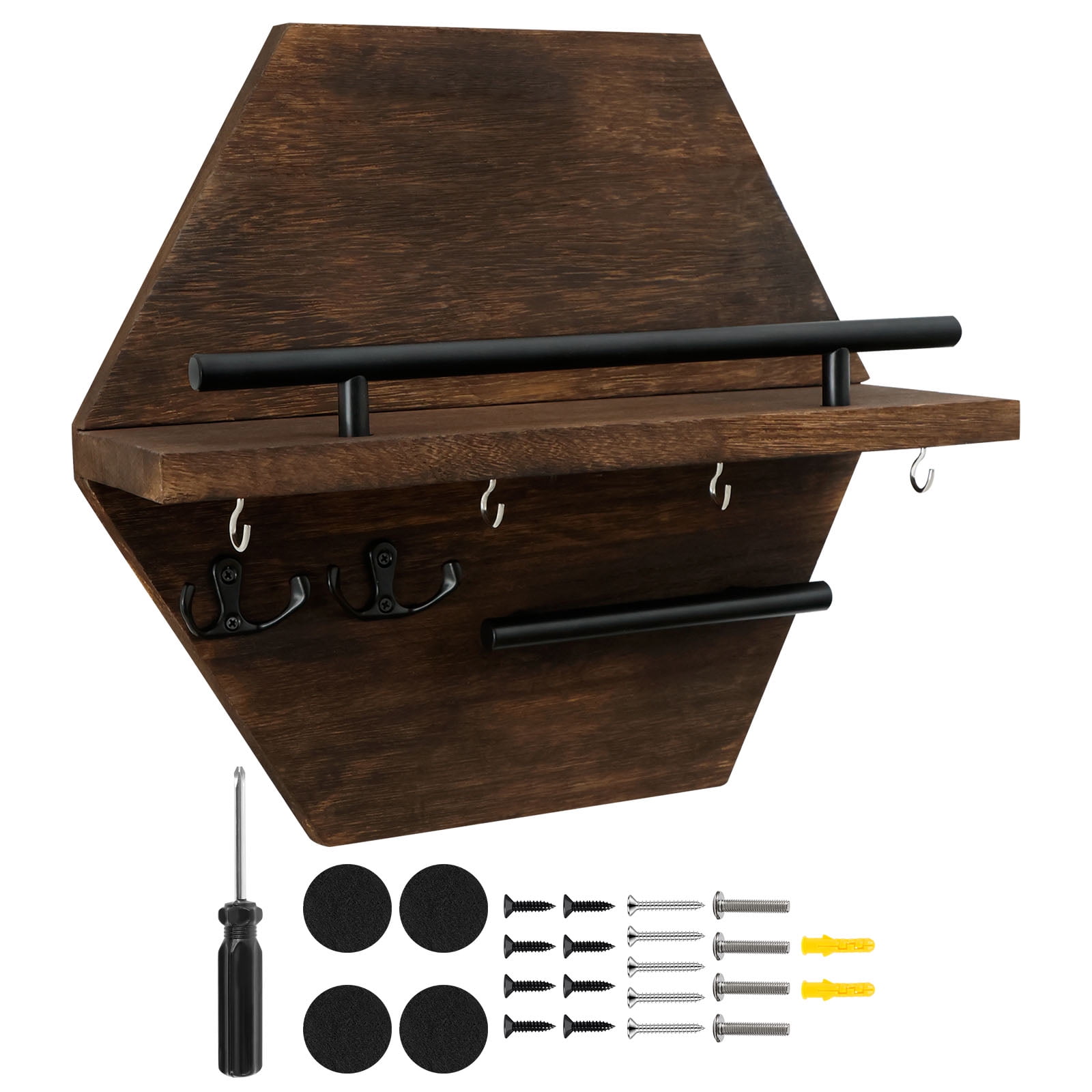 Key Hanger Rack Wall Mounted Key and Mail Holder Decorative Entryway ...