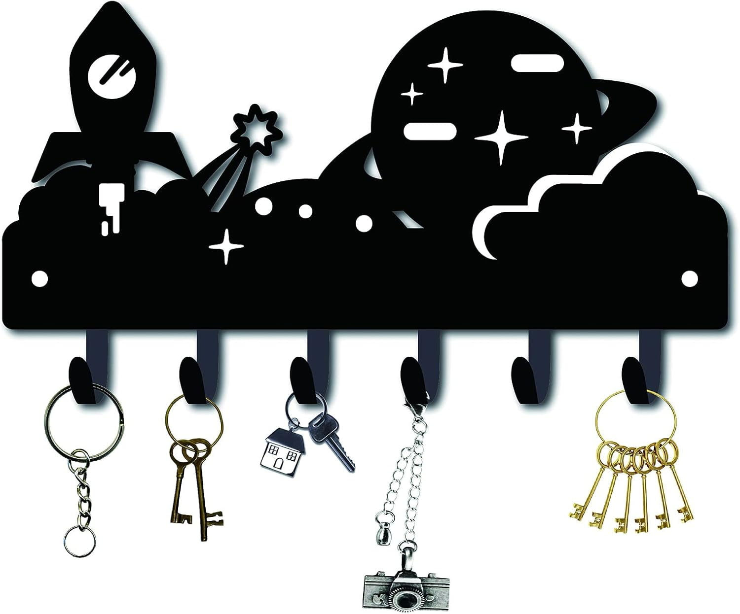 Key Holder Metal Space Theme Universe Space Hook Hanger Wall Decorative ...