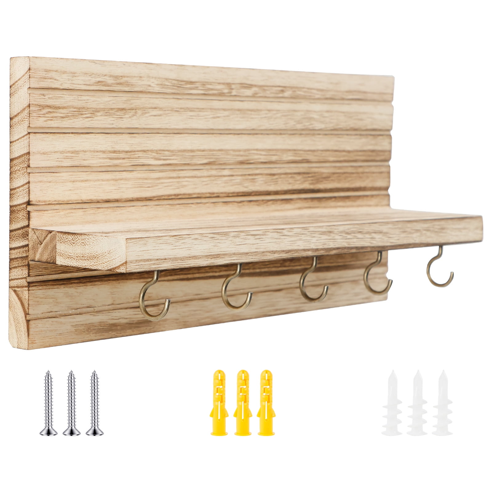 Key Holder Rack for Wall Decorative Entryway Key Shelf with 5 Hooks ...