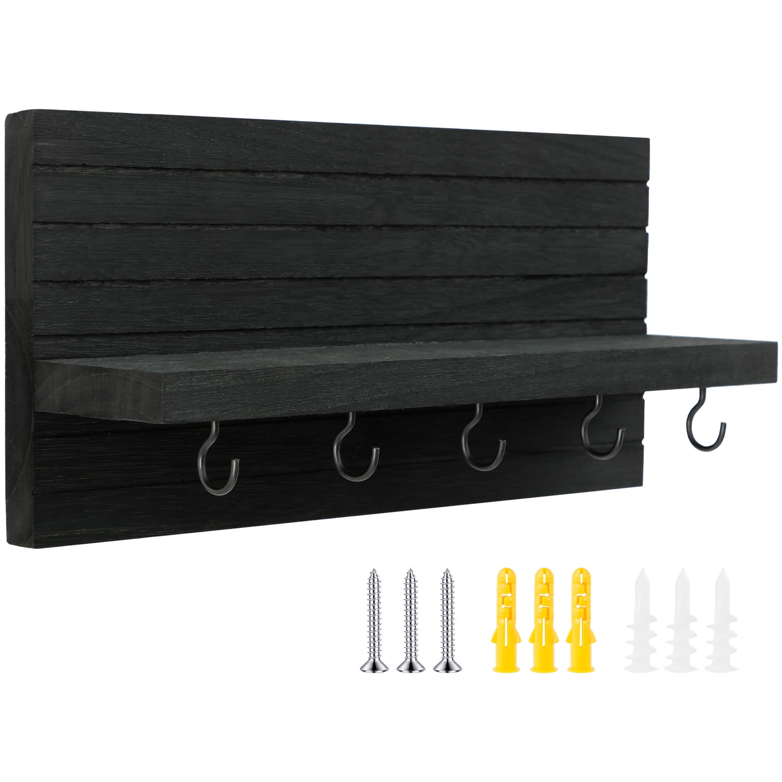 Key Holder Rack for Wall Decorative Entryway Key Shelf with 5 Hooks ...